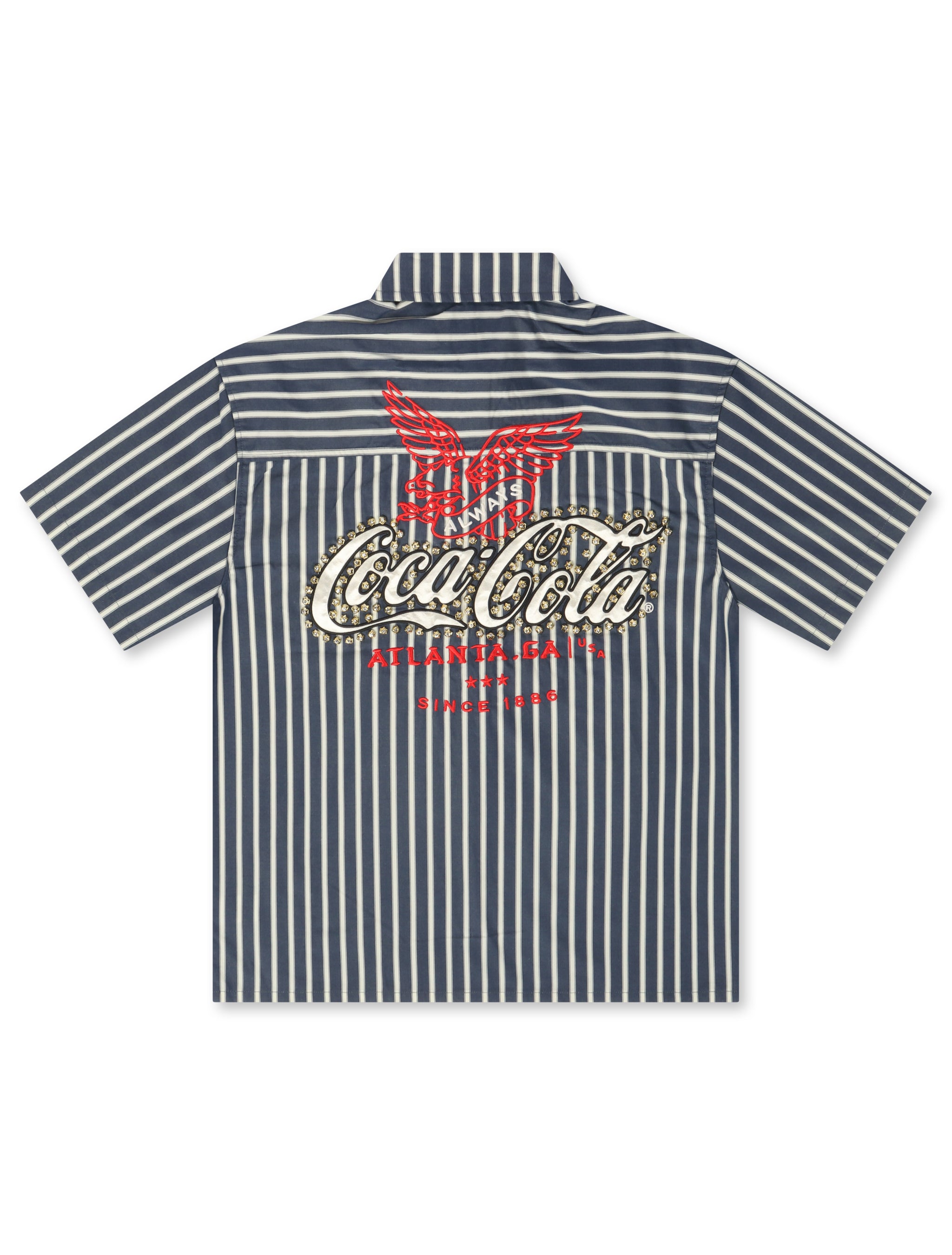 Preme Denim Coca Cola Mechanic Shirt - Navy Striped – Denim Exchange